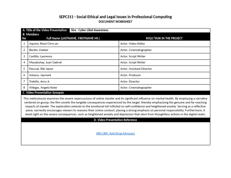 Document+Worksheet | PDF