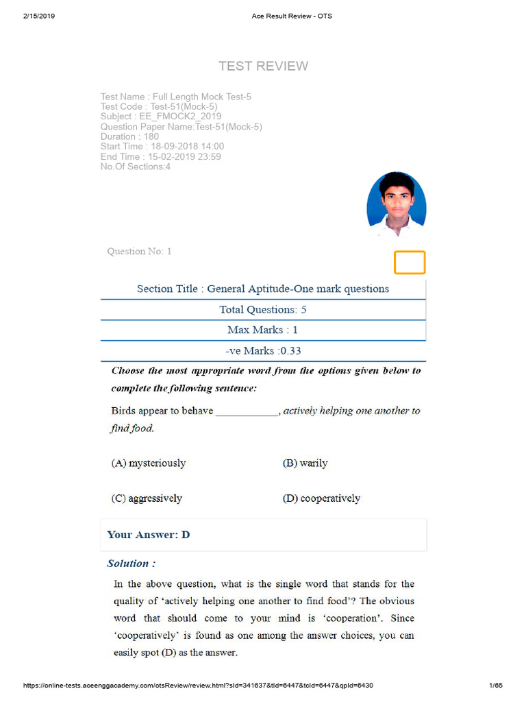 mock ace 5 | PDF