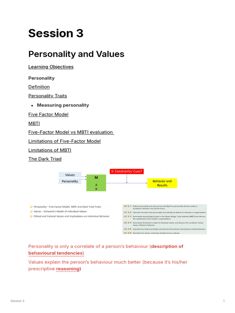 Managing People at Work - Session 3 | PDF | Dark Triad | Psychopathy
