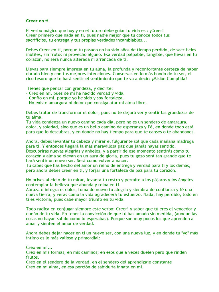 4 Creer en Ti | PDF | Amor | Verdad