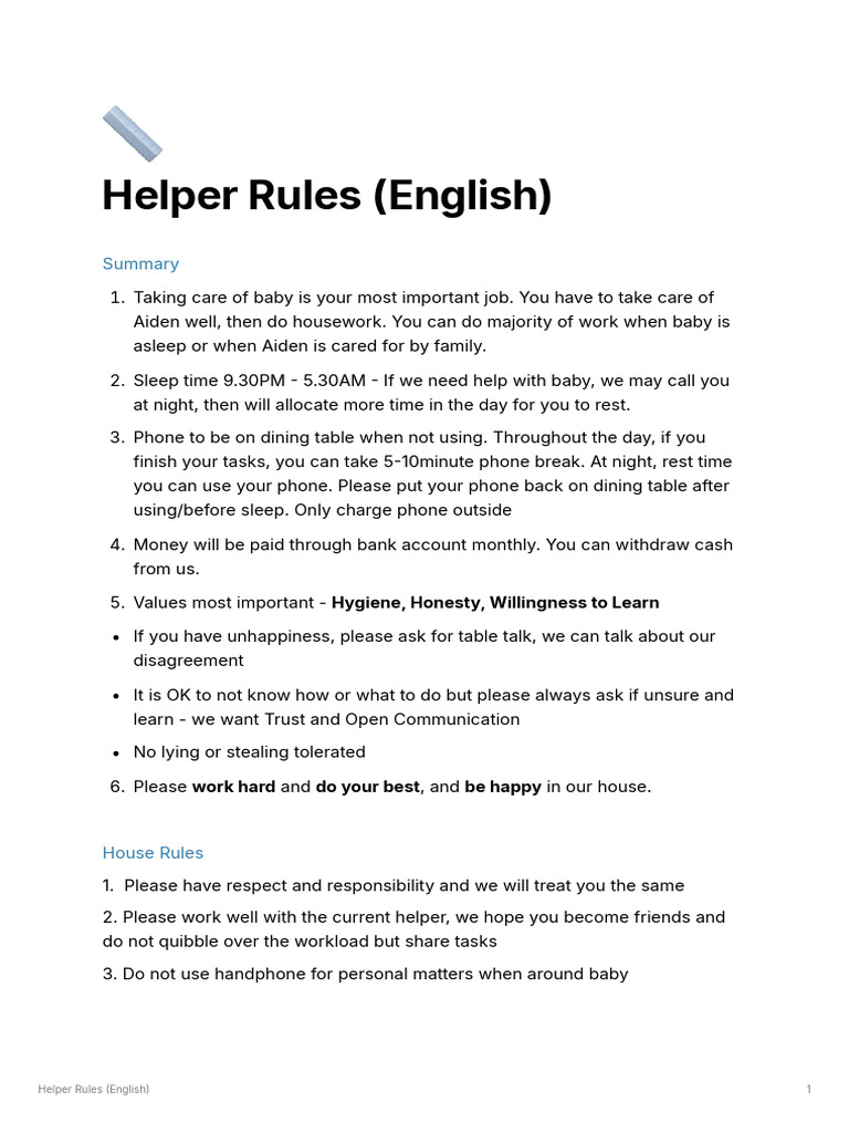 Helper Rules (English) | PDF
