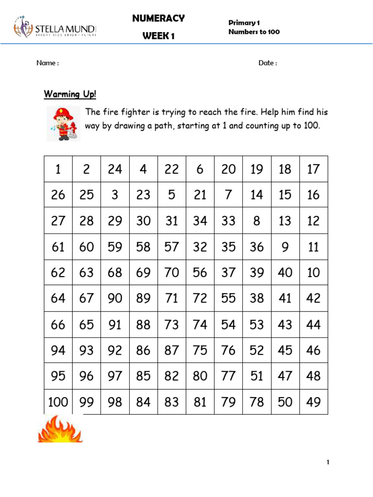 Numeracy P1 COLOUR | PDF