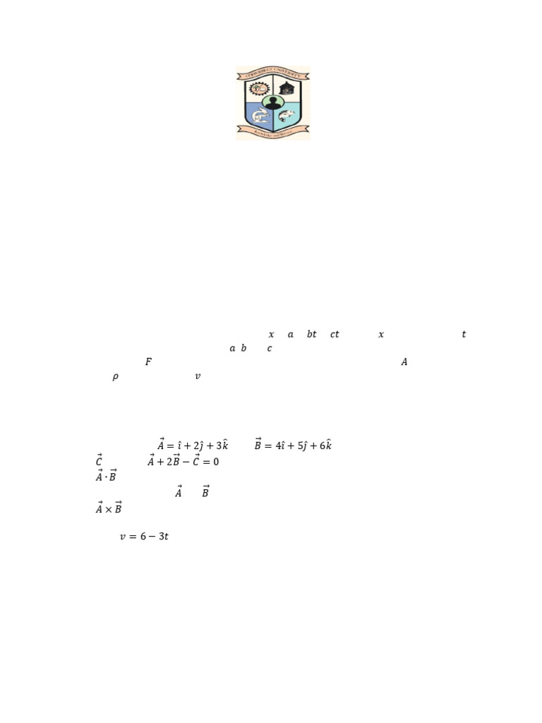 PH 110 Test 1 Revision Questions | PDF | Force | Acceleration