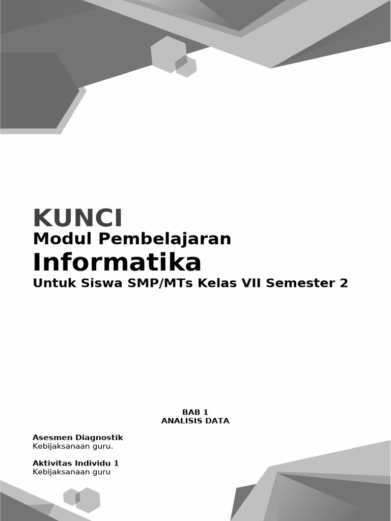 KUNCI JAWABAN INFORMATIKA KELAS 7 SMP-MTs S2 (KM) 2425 | PDF