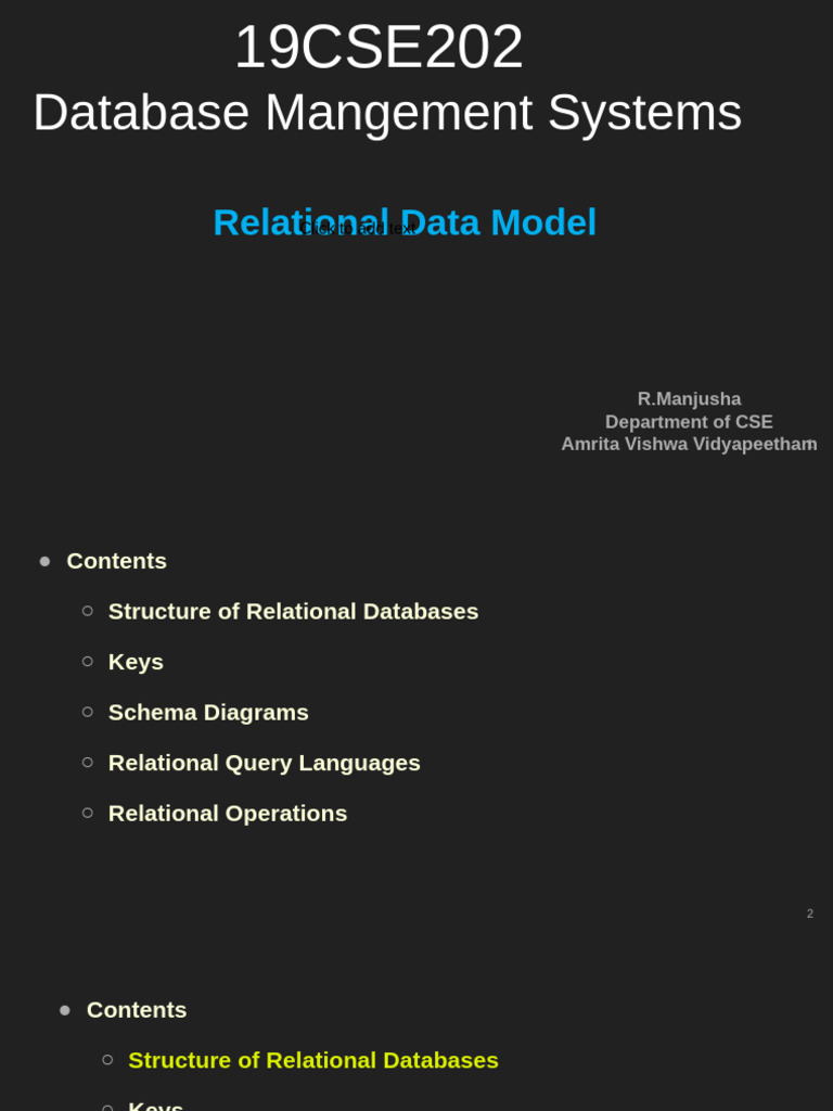 Chapter 2 RelationalModel | PDF | Relational Model | Relational Database
