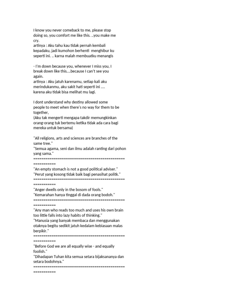 Kata Mutiara Bhsa Inggris | PDF