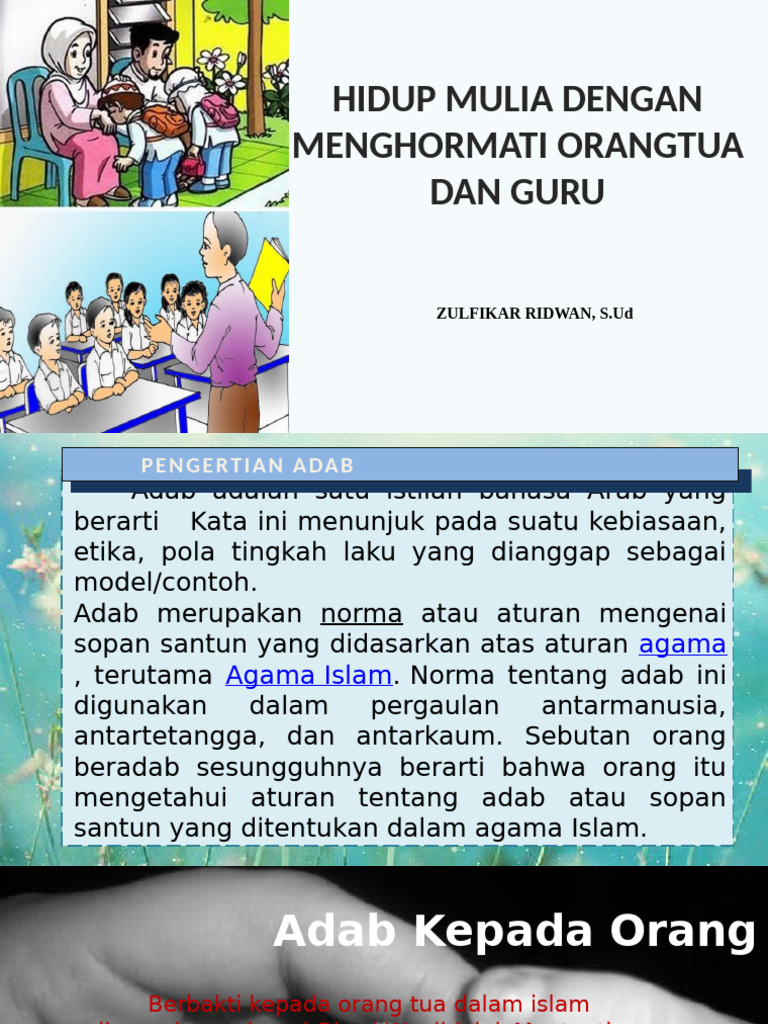 Adab Terhadap Orang-Tua Dan Guru | PDF