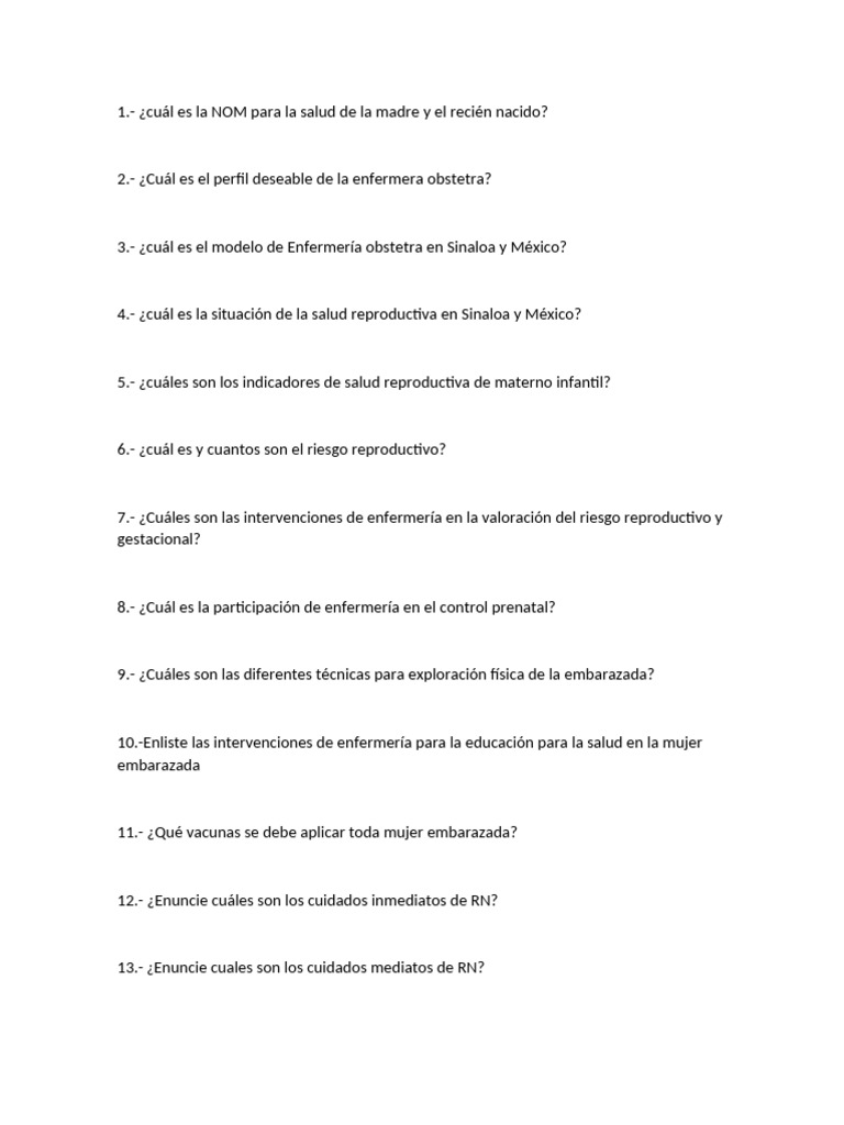 Guia Examen Madre y RN 2 | PDF