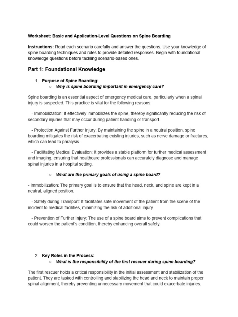 Spine Boarding Techniques and Protocols | PDF | Spinal Cord Injury ...