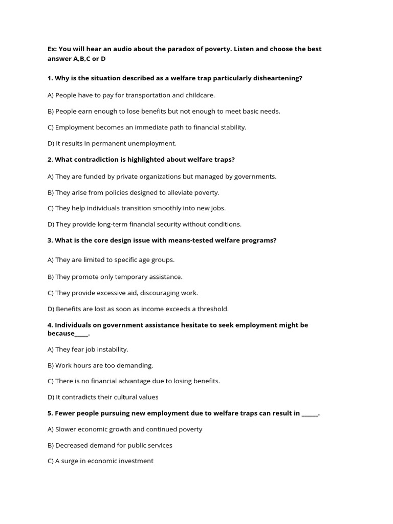 Understanding Welfare Traps and Poverty | PDF | Poverty | Poverty ...