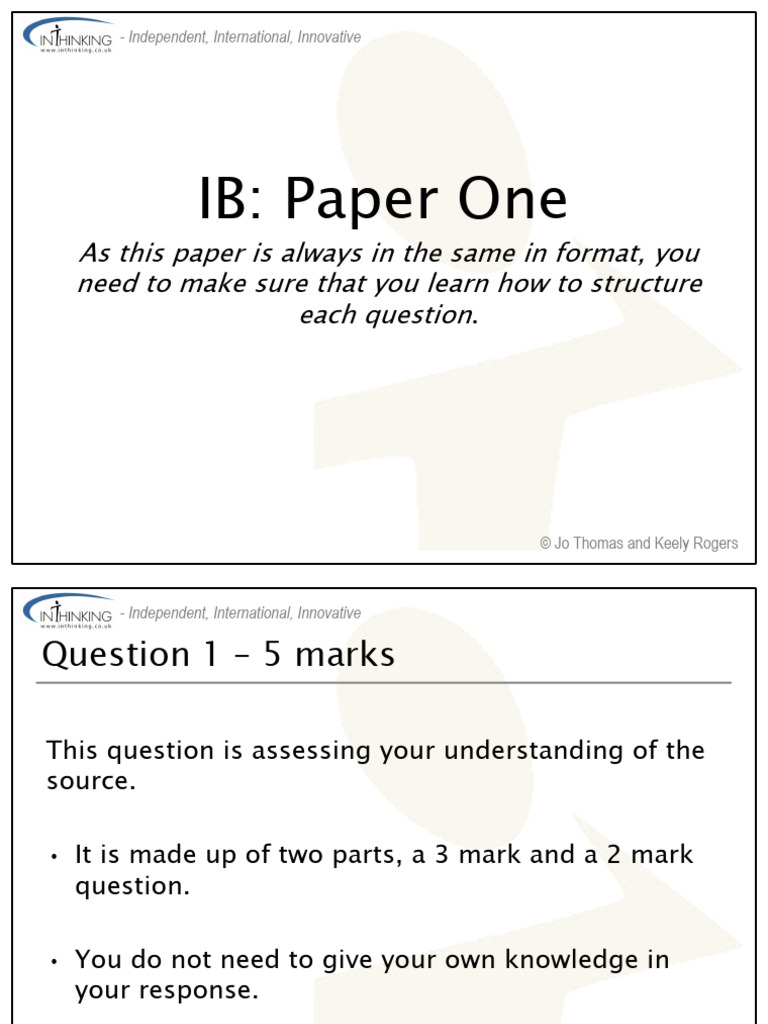 Paper 1 PPT For Students | PDF | Essays | Cognition
