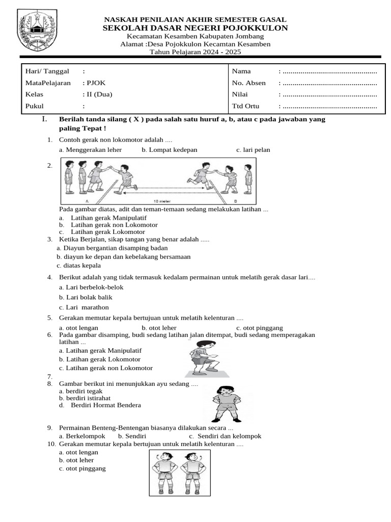 Soal Pas Pjok Kelas 2 2024 2025 | PDF