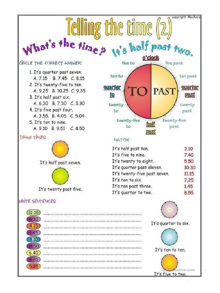 Worksheet Telling The Time | PDF