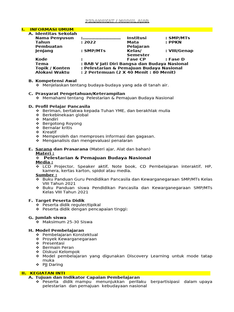 Modul Ajar Pertemuan Ke 15-16 | PDF