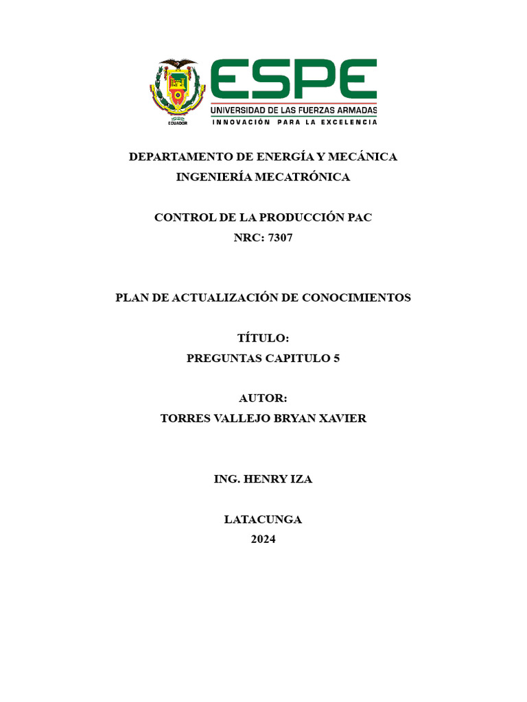 Torres Vallejo - Bryan Xavier - Preguntas Cap5 | PDF