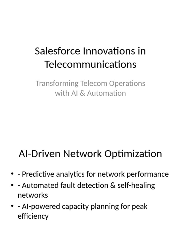 Salesforce Telecom AI Pitch Deck | PDF