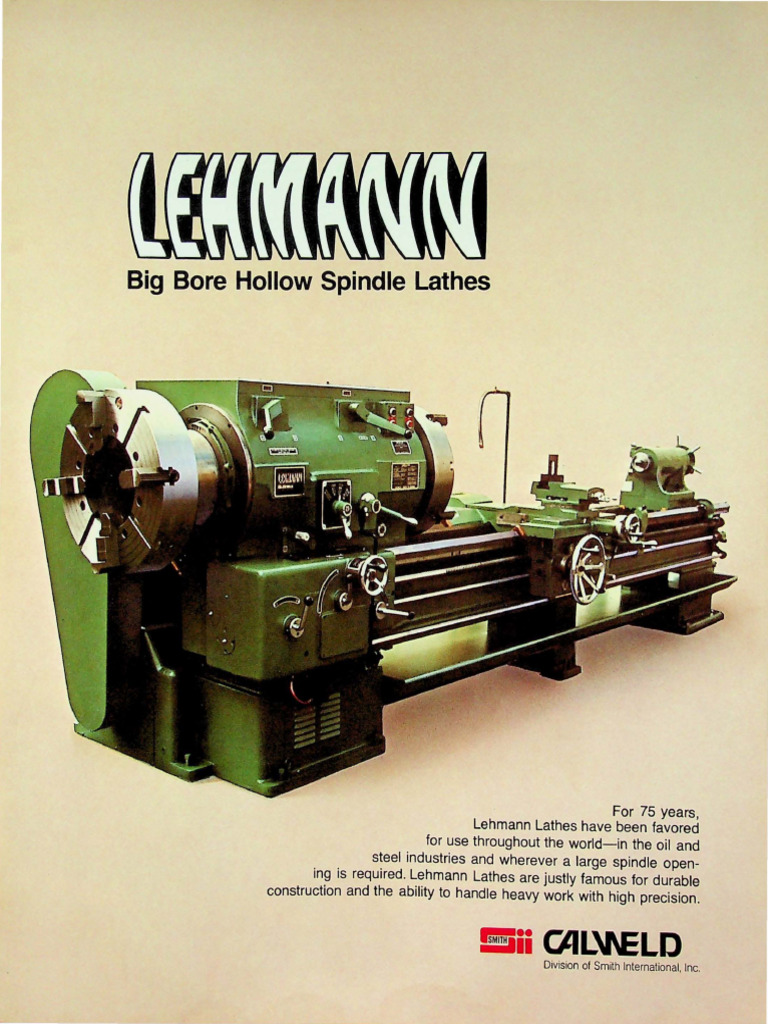 Revived Lehmann Big Bore Lathes | PDF | Tools | Machines