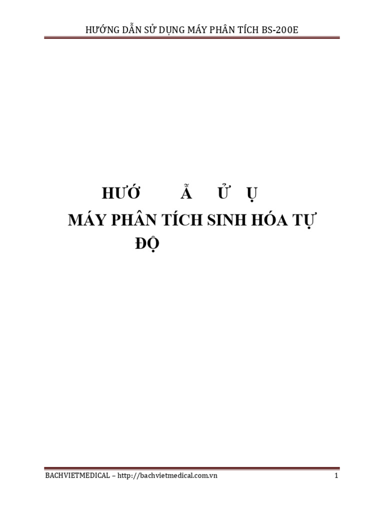 HƯỚNG DẪN SỬ DỤNG BS-200E | PDF
