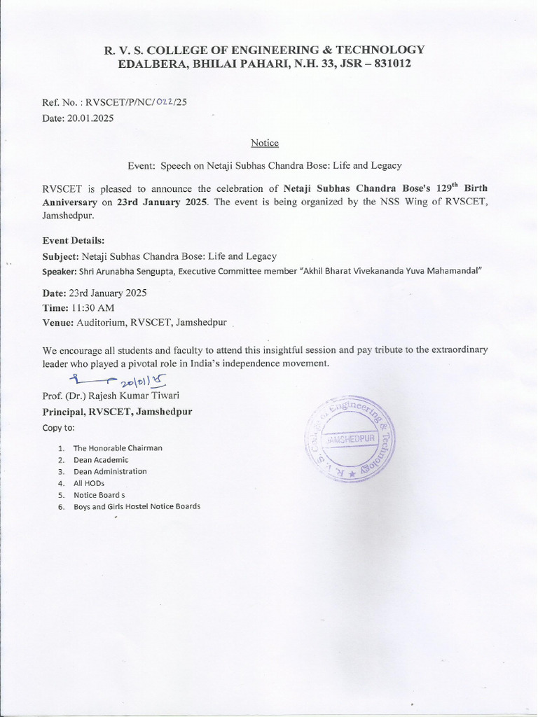 Netaji Subhas Chandra Bose Birth Anniversary 2025 | PDF