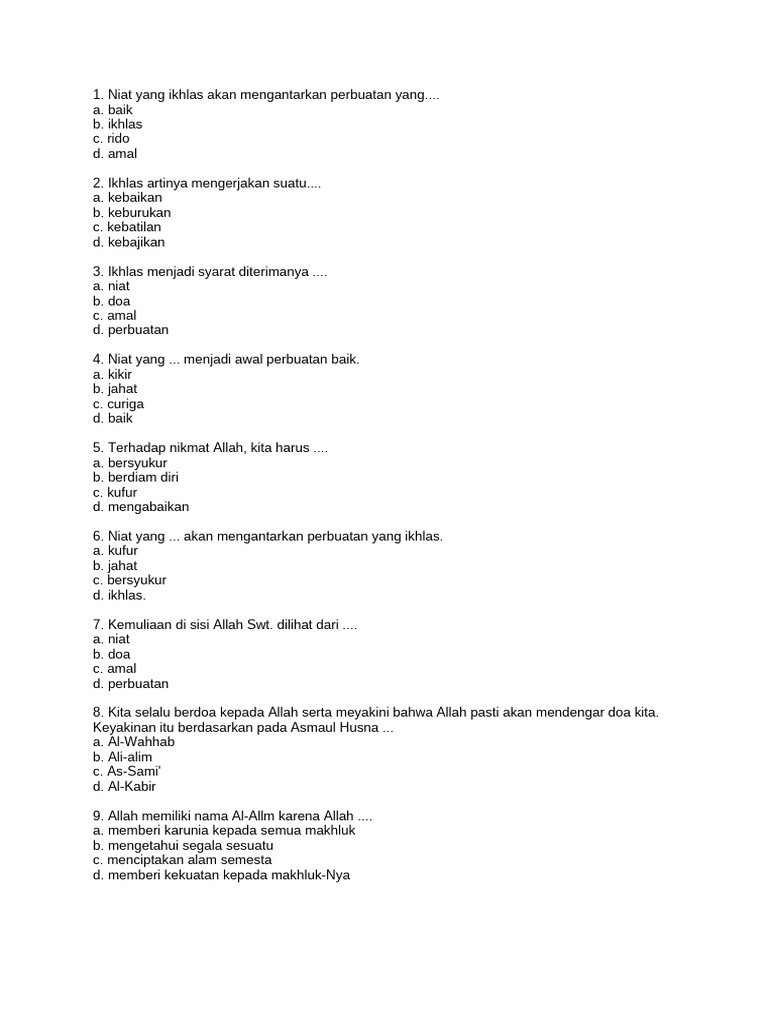 Soal Kelas 3 Pel 7 | PDF