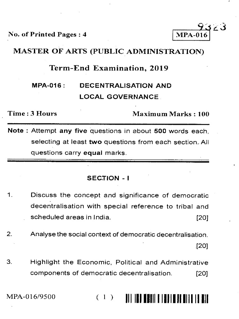 MPA-016 | PDF | Public Administration | Political Science
