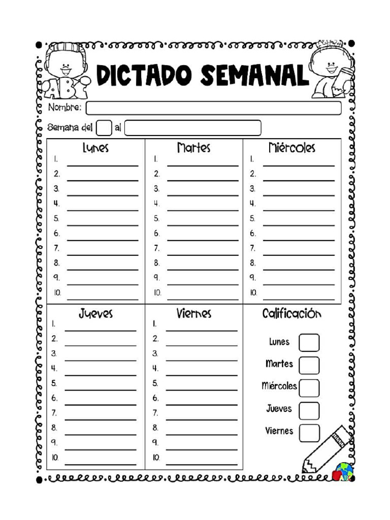 Formato Dictado Toda La Semana | PDF