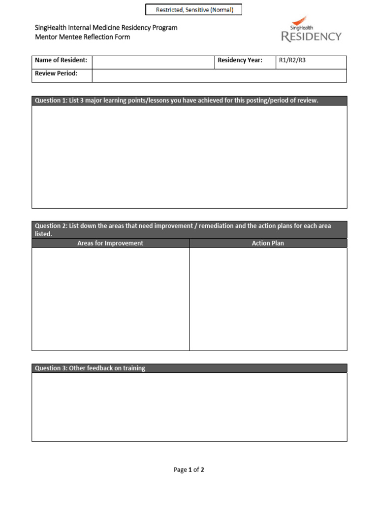 1. Mentor Mentee Reflection Form | PDF