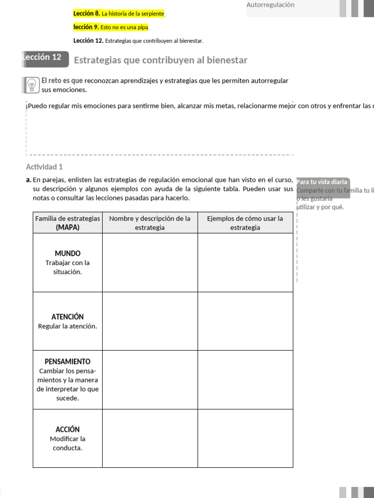 Estrategias de Autorregulación Emocional | PDF | Autorregulación ...