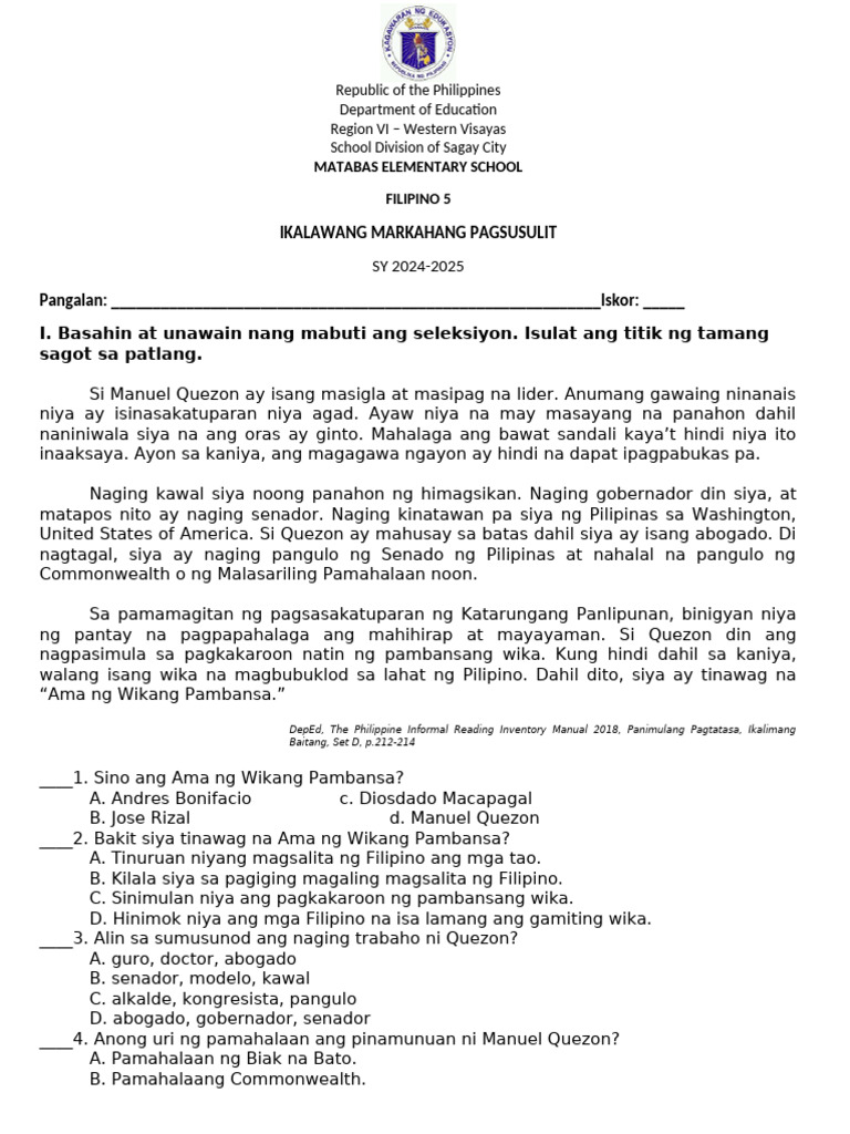 PT Q2 - Fil5 - Tos | PDF