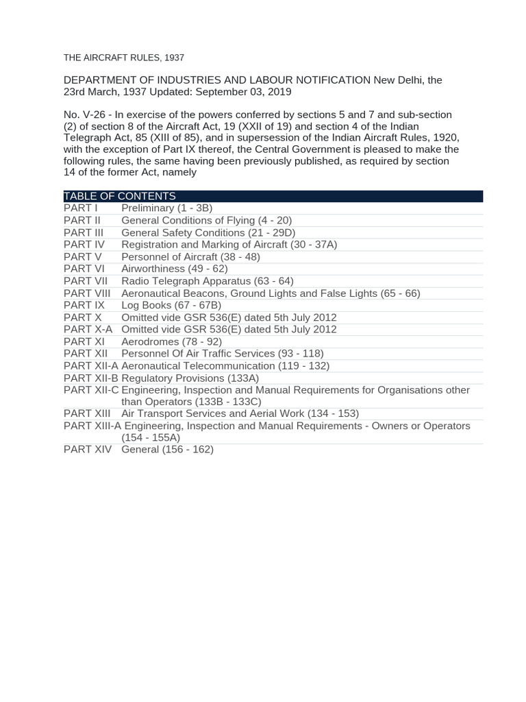 THE AIRCRAFT RULES | PDF | Aerospace | Aviation