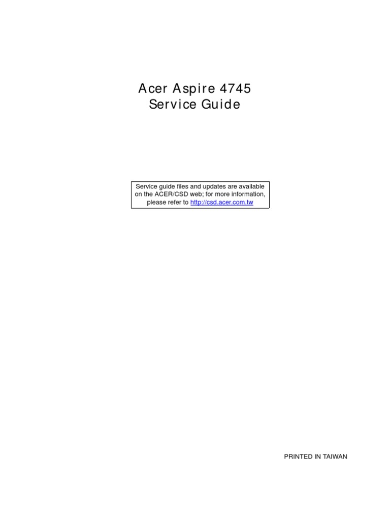 Aspire 4745 | PDF | Electrical Connector | Computer Keyboard