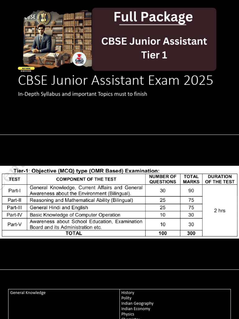 CBSE Junior Assistant Syllabus | PDF | Computing