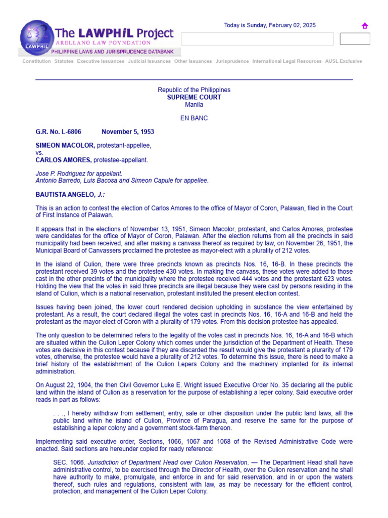 Election Contest: Macolor vs. Amores | PDF | Jurisdiction | Suffrage