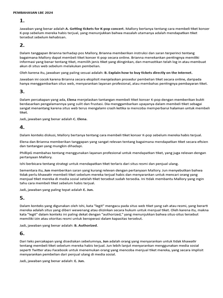 PEMBAHASAN LITERASI BAHASA INGGRIS 2024 | PDF