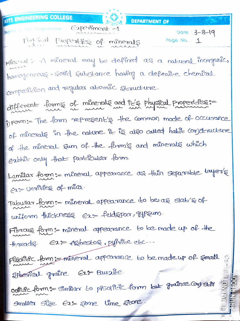 Mineral Properties and Forms Guide | PDF