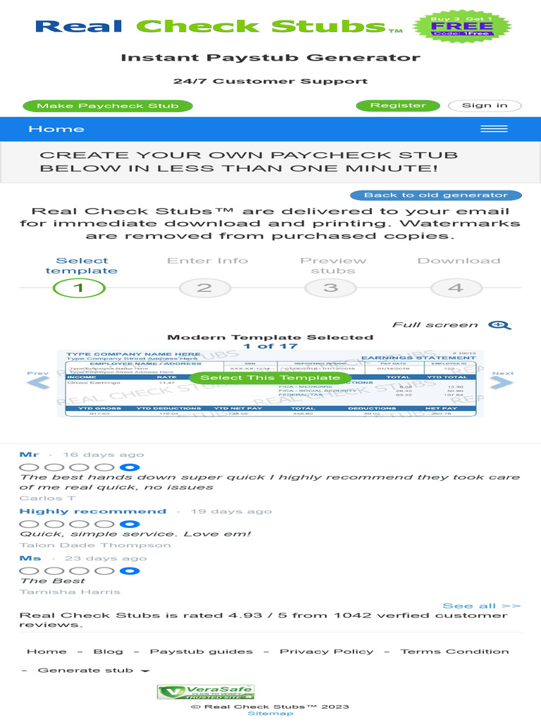 Authentic Paystub Generator Pro Pay Check Stub Templates Real Check ...