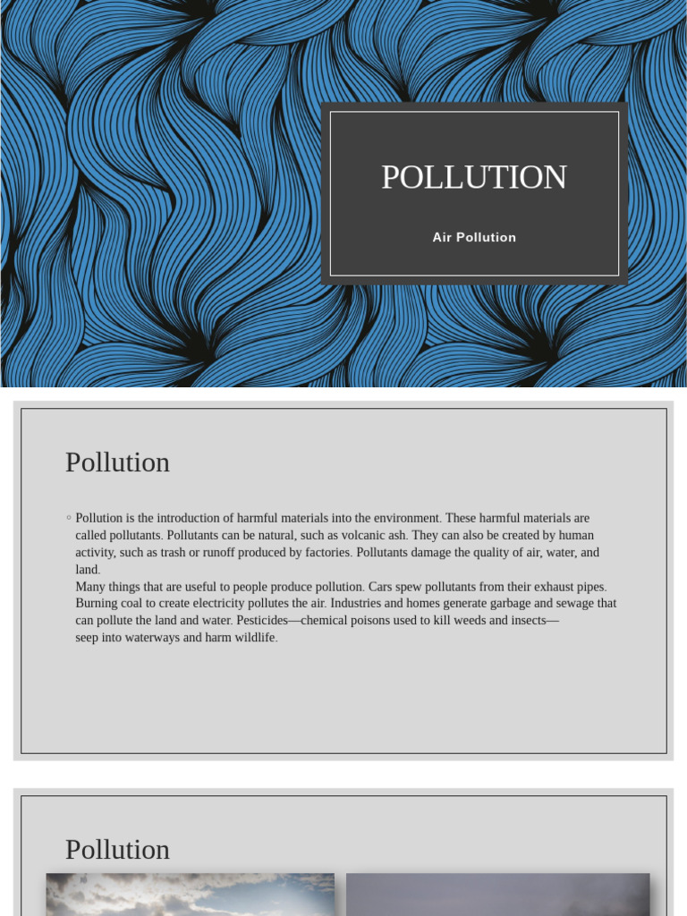 Pollution Presentation | PDF | Atmosphere Of Earth | Greenhouse Effect