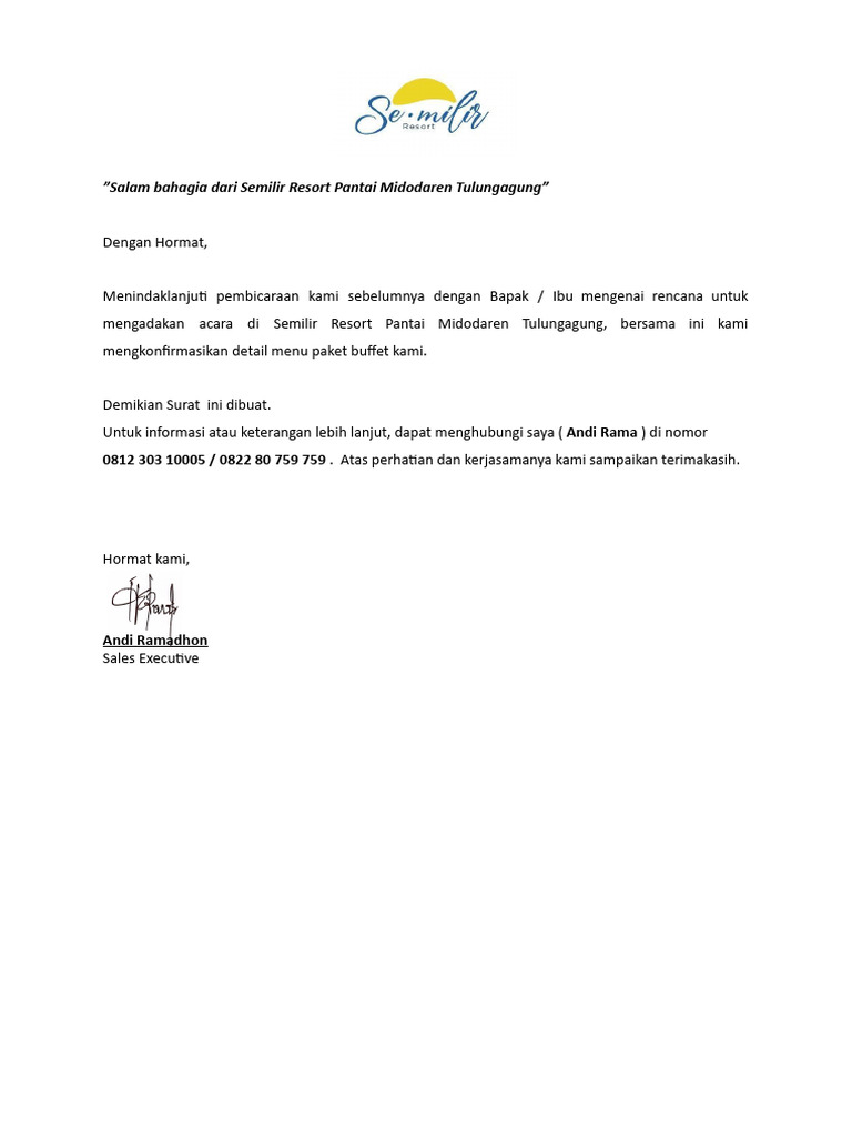 PAKET BUFFET SEMILIR 2024 - NEW | PDF