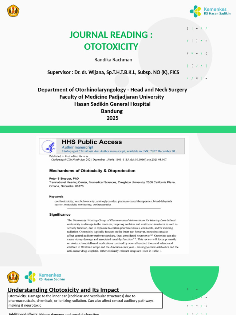 JR Ototoxicity RR Edited FIX | PDF | Reactive Oxygen Species | Mitochondrion