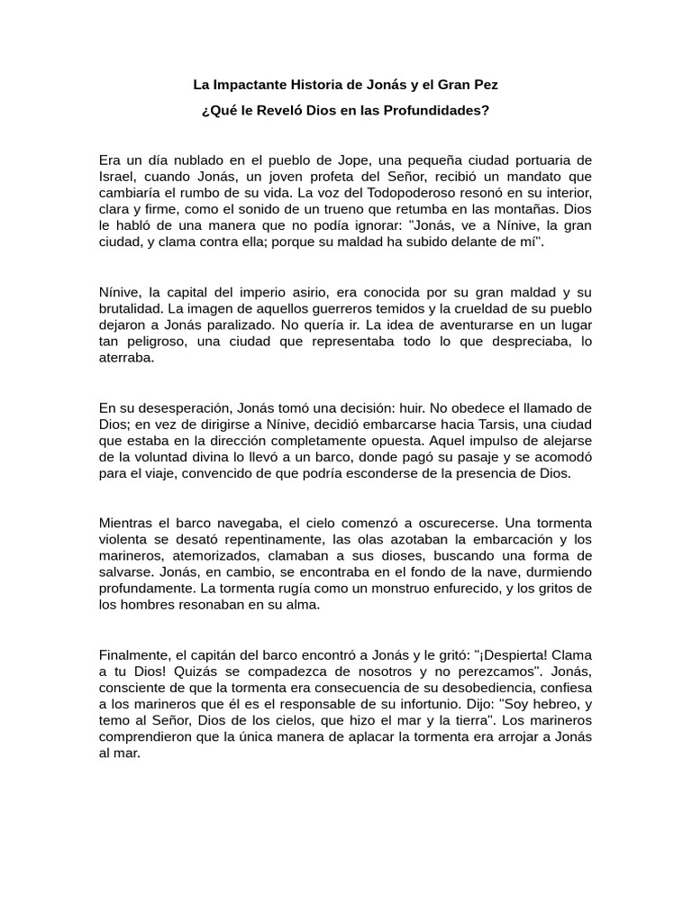 La Impactante Historia de Jonás y El Gran Pez! ¿Qué Le Reveló Dios en ...