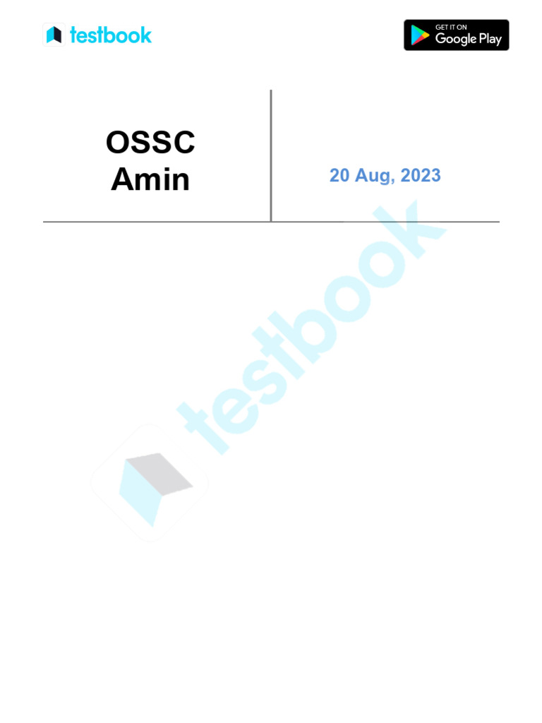 OSSC Amin Official Paper (Held On 20 Aug, 2023) - English - 1692598566 | PDF