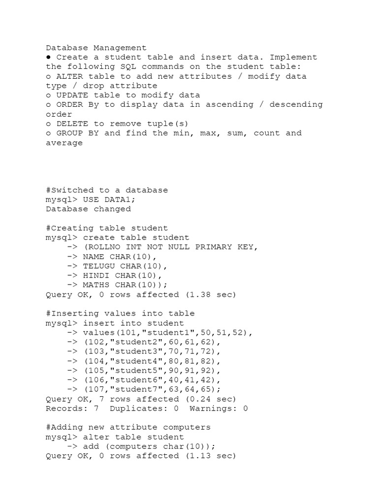 Practical File Grade 12 Set 2 | PDF | Table (Database) | Databases