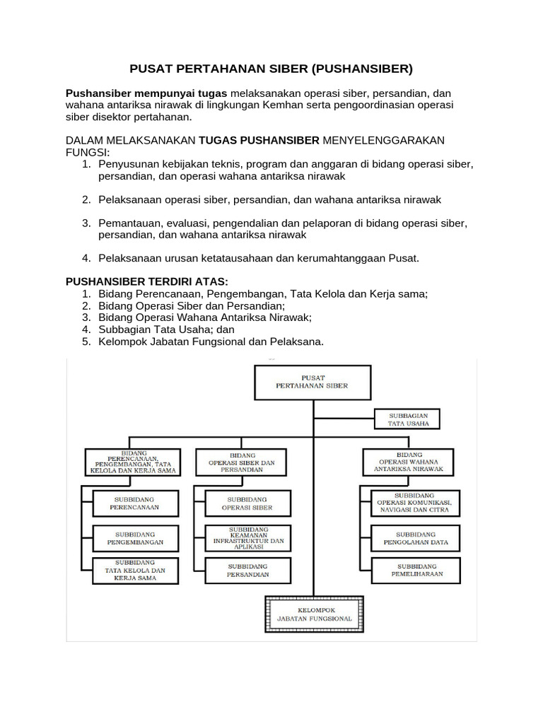 Tugas Dan Fungsi Pushansiber Kemhan Pdf
