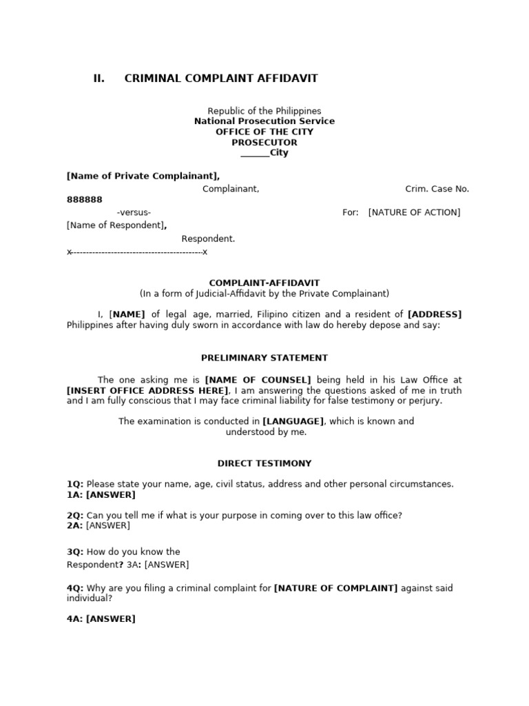 CRIM Complaint Affidavit | PDF | Affidavit | Crimes