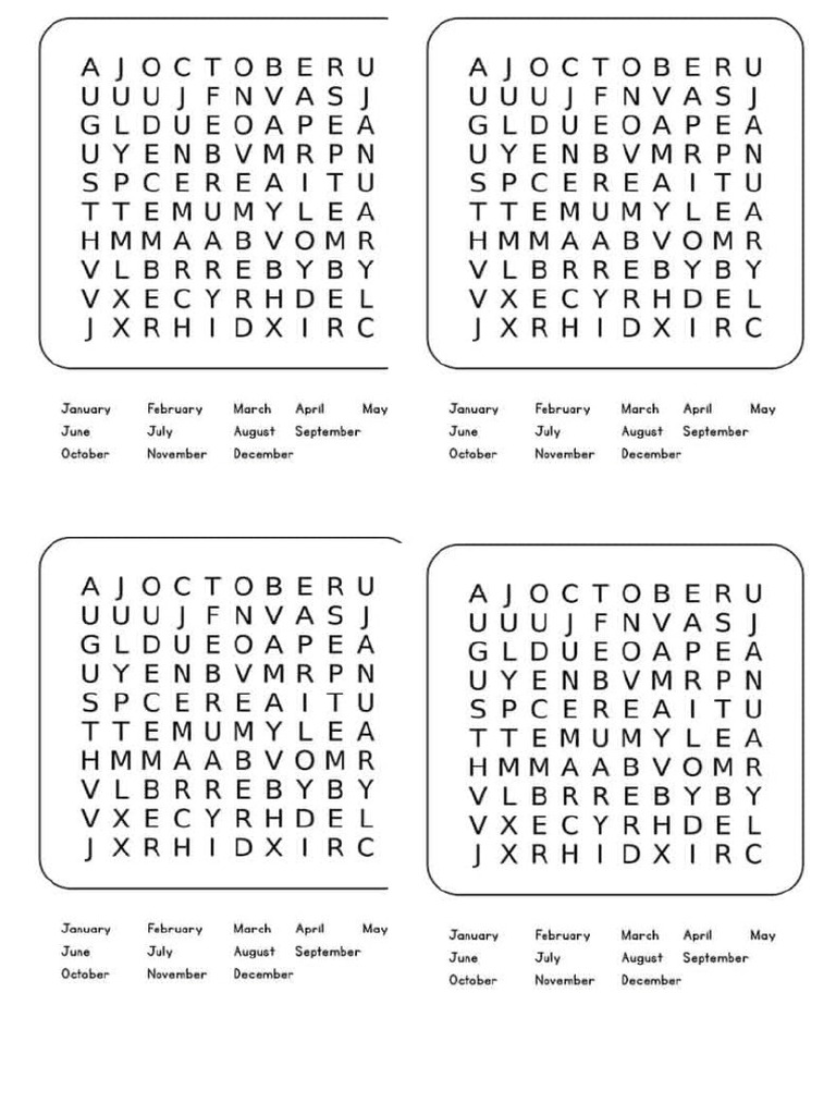 Meses Sopa de Letra 15 | PDF