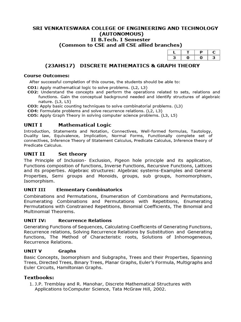 Csbs R23 Ii Year Syllabus Pdf Class Computer Programming Method