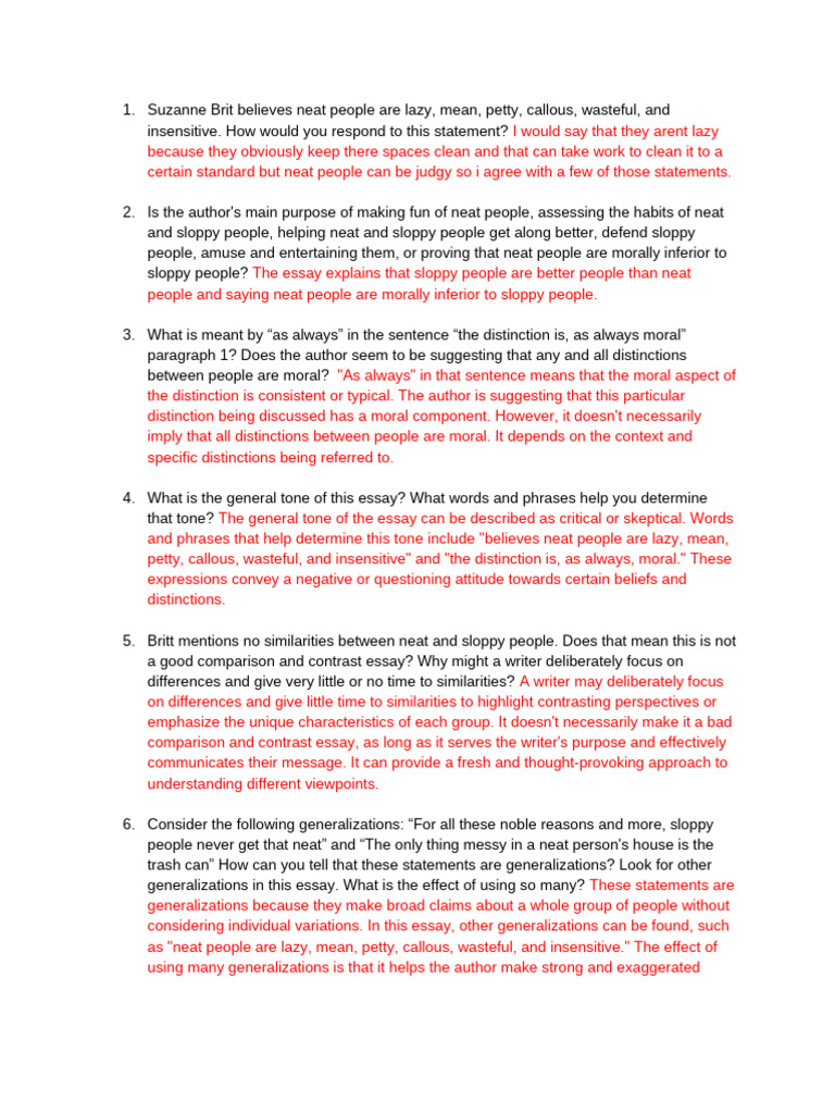 Neat vs. Sloppy: A Moral Critique | PDF | Human Communication