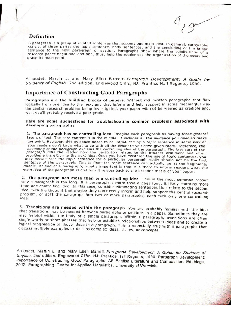 English Paragraph Sheet | PDF