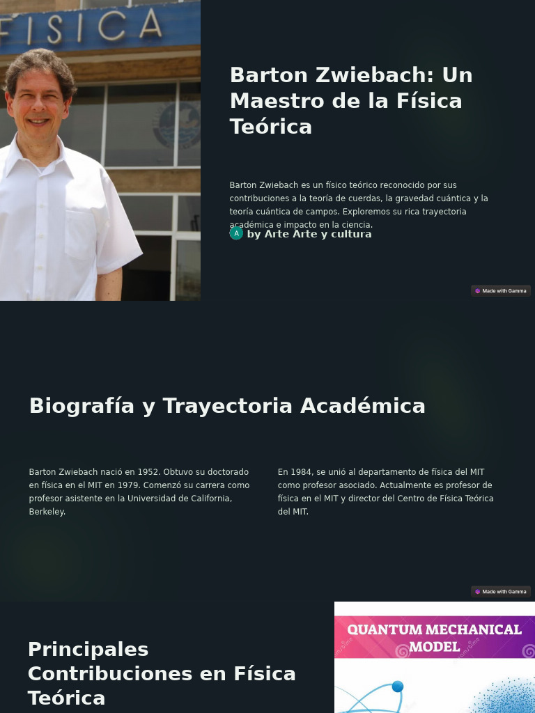 Barton Zwiebach: Un Maestro de La Física Teórica: by Arte Arte y ...