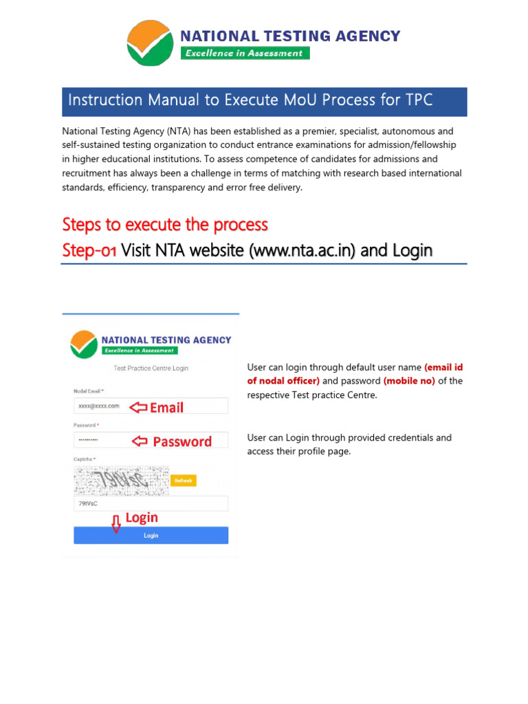 NTA TPC Manual | PDF